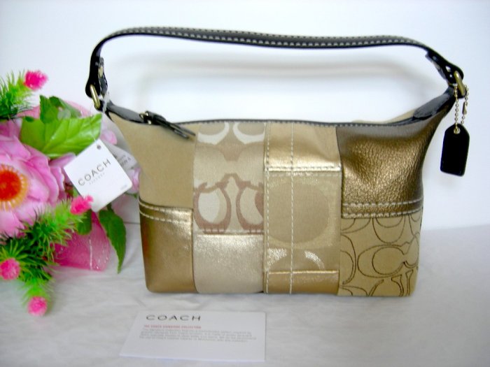 COACH GOLD HOLIDAY PATCHWORK HANDBAG 40971 NEW WITH TAG