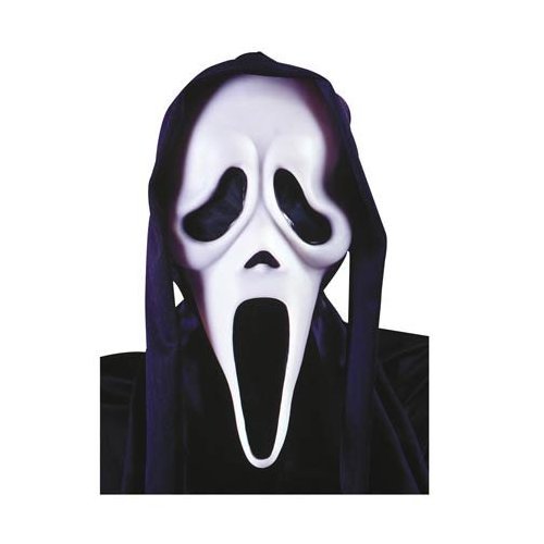 Scream Stalker Ghost Face Scary Movie Glow in the Dark Mask with Hood ...