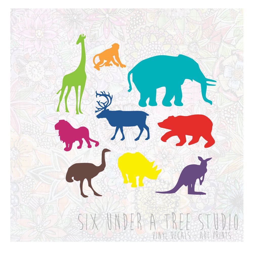 WILD ANIMALS WALL VINYL DECALS ART GRAPHICS STICKERS