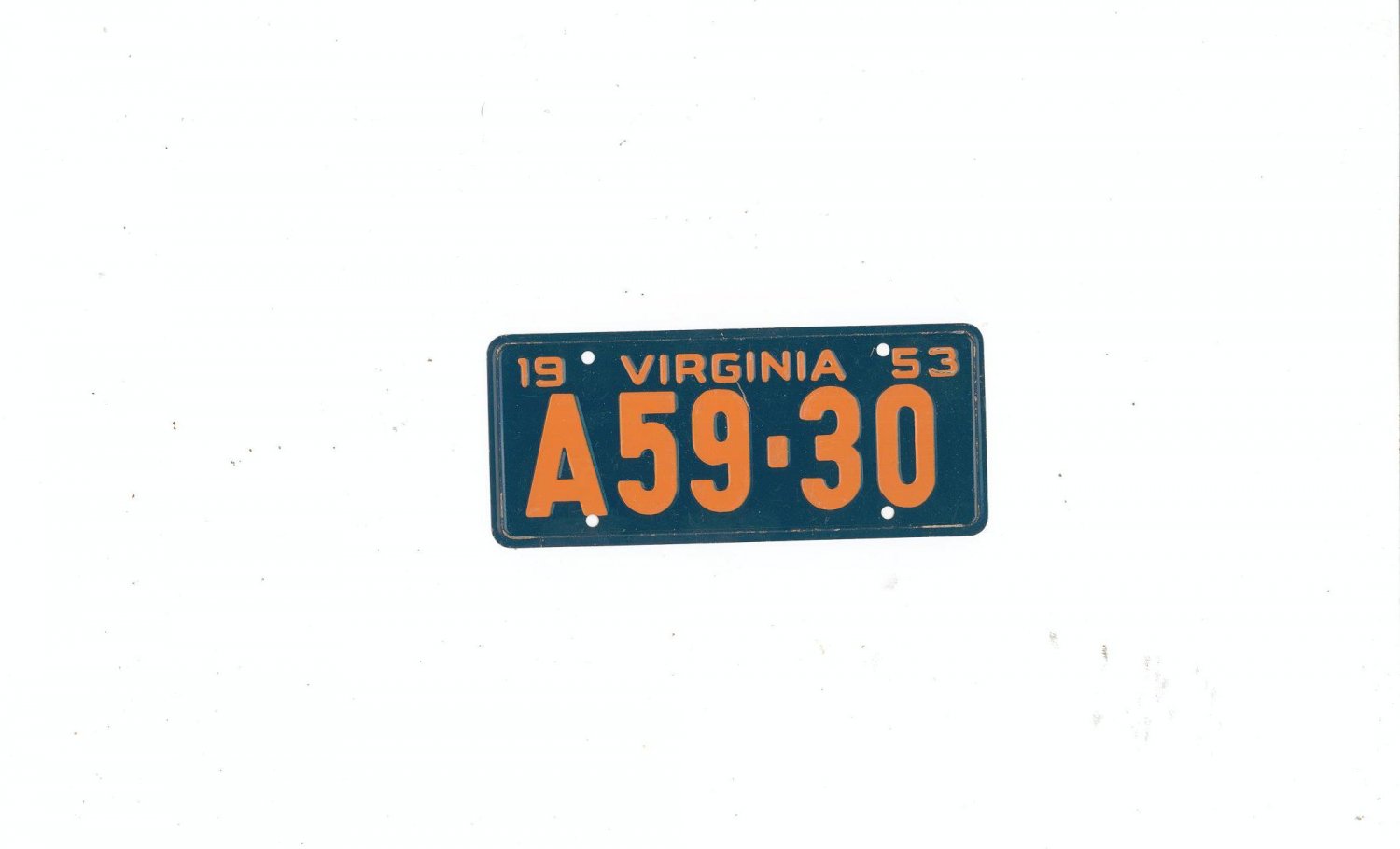 Vintage 1953 Virginia Miniature License Plate General Mills