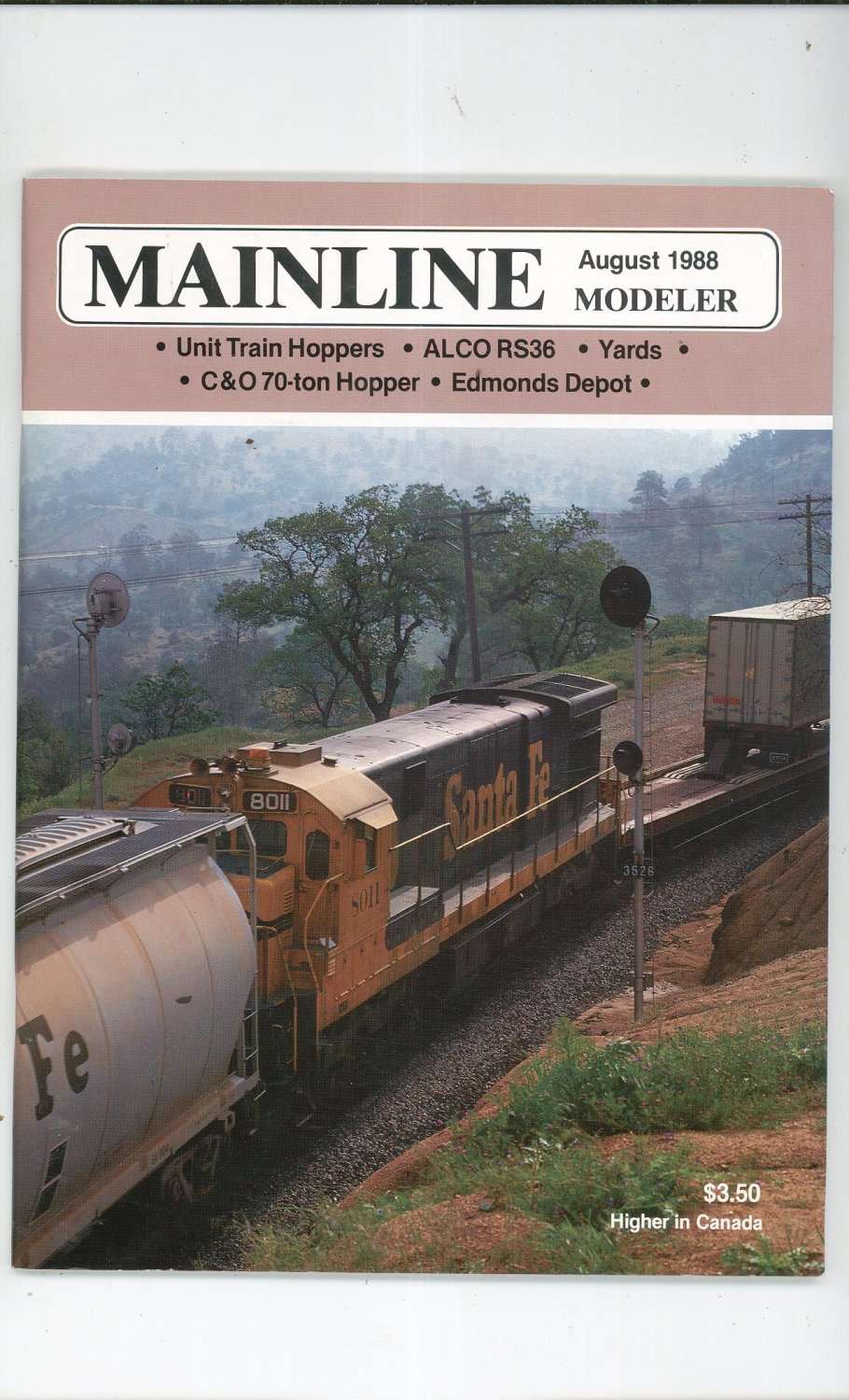 Mainline Modeler Magazine August 1988 Train Railroad Not PDF Back Issue
