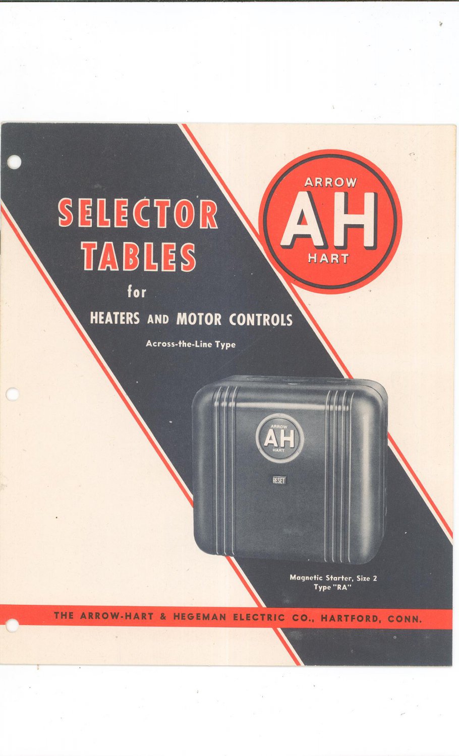 Vintage Arrow Hart Selector Tables For Heaters And Motor Controls Across Line Catalog