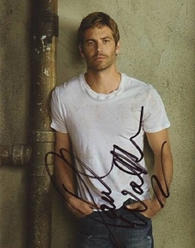Paul Walker hand signed 8x10 Fast and the Furious