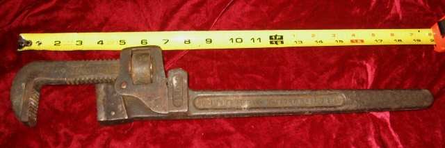 Vintage 18" Trimo Pipe Wrench Pat'd 1889 Trimont USA