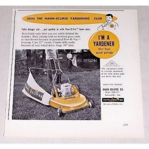 1967 Hahn Eclipse Pow-R-Pro Push Lawnmower Print Ad