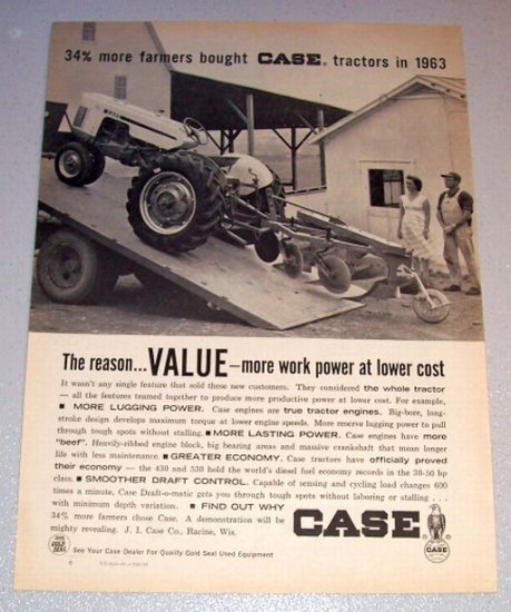 1964 Print Ad Case 430 Farm Tractor and Disk