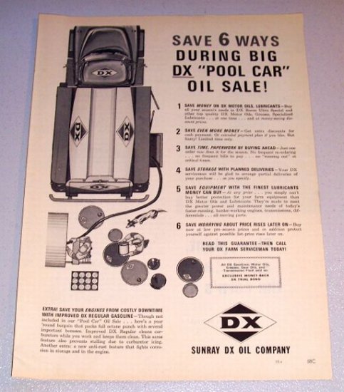 1964 Sunray DX Oil Company Gas Truck Print Ad
