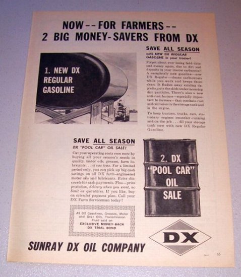 1962 Sunray DX Oil Company Print Ad