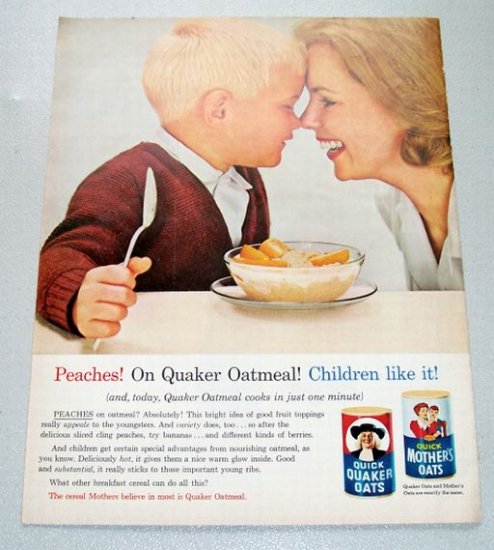1963 Quaker Oats Cereal Color Print Ad