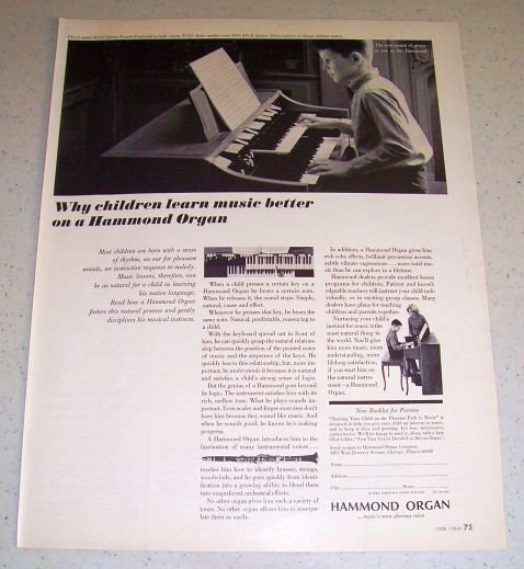1964 Hammond Spinet Organ Model M-103 Ad