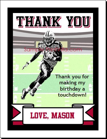 Falcons Colored Football Thank You Cards 2