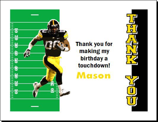 Iowa Hawkeyes Colored Football Field Thank You Cards