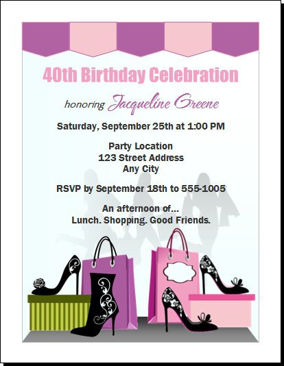 Shopper Birthday Party Invitation