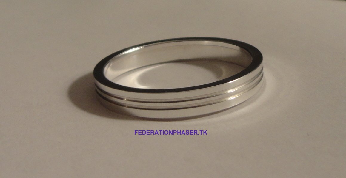 STAR TREK COMMUNICATOR HERO STYLE BETA METAL MOIRE BEZEL OUTER RING PART ONLY.