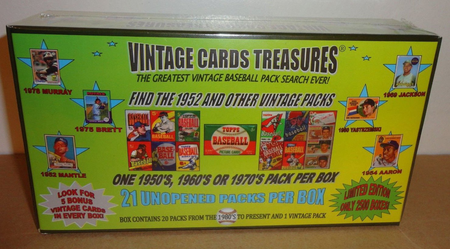 1952 TOPPS PACK SEARCH! MICKEY MANTLE ? 21 WAX, RACK OR CELLO PACKS BOX