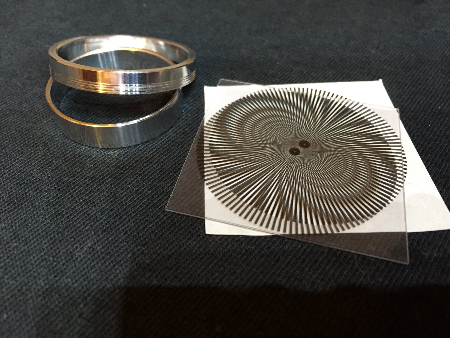 STAR TREK COMMUNICATOR HERO STYLE ALPHA METAL MOIRE BEZEL RING AND MOIRE