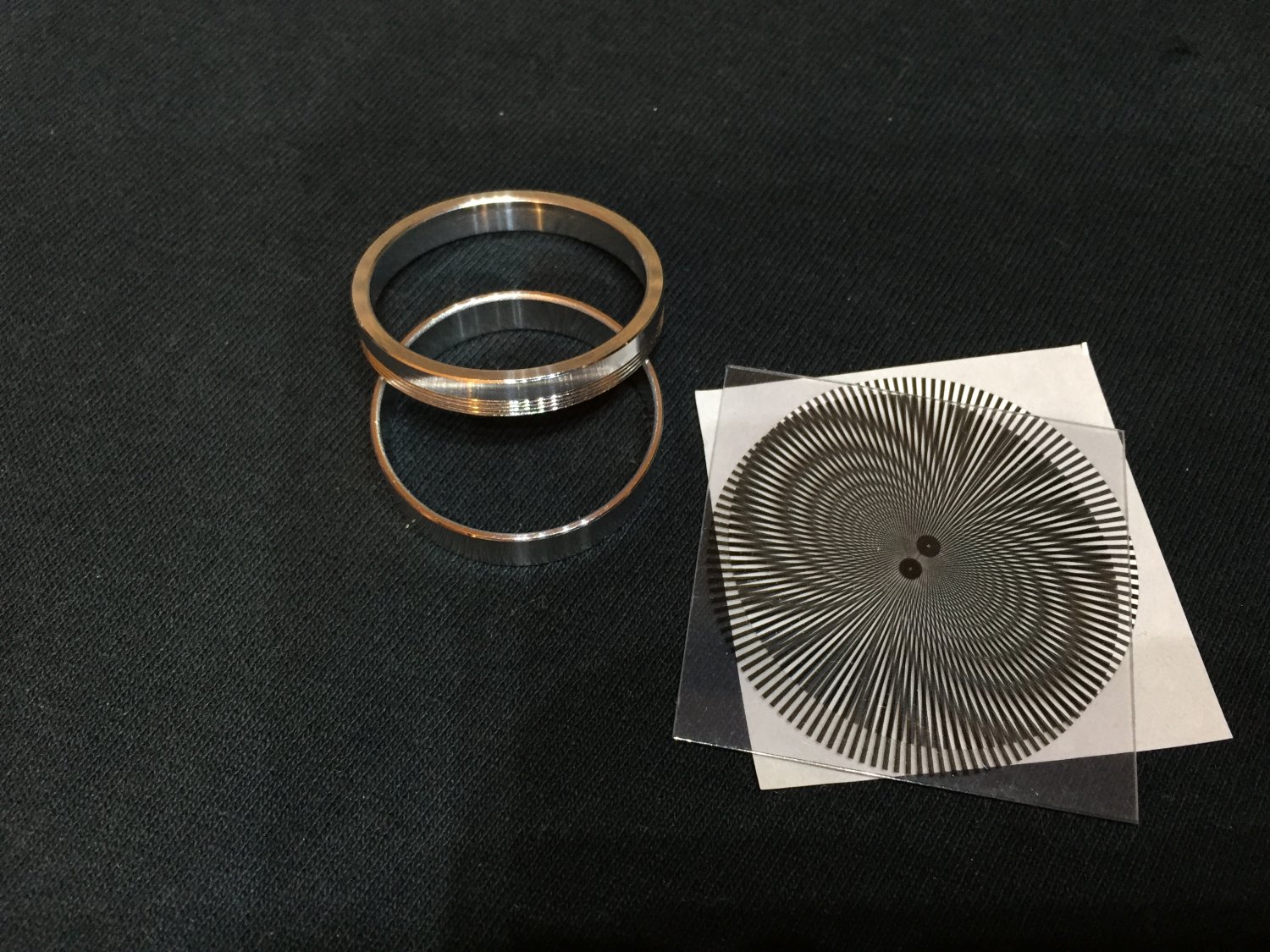 STAR TREK COMMUNICATOR HERO STYLE ALPHA METAL MOIRE BEZEL RING AND MOIRE