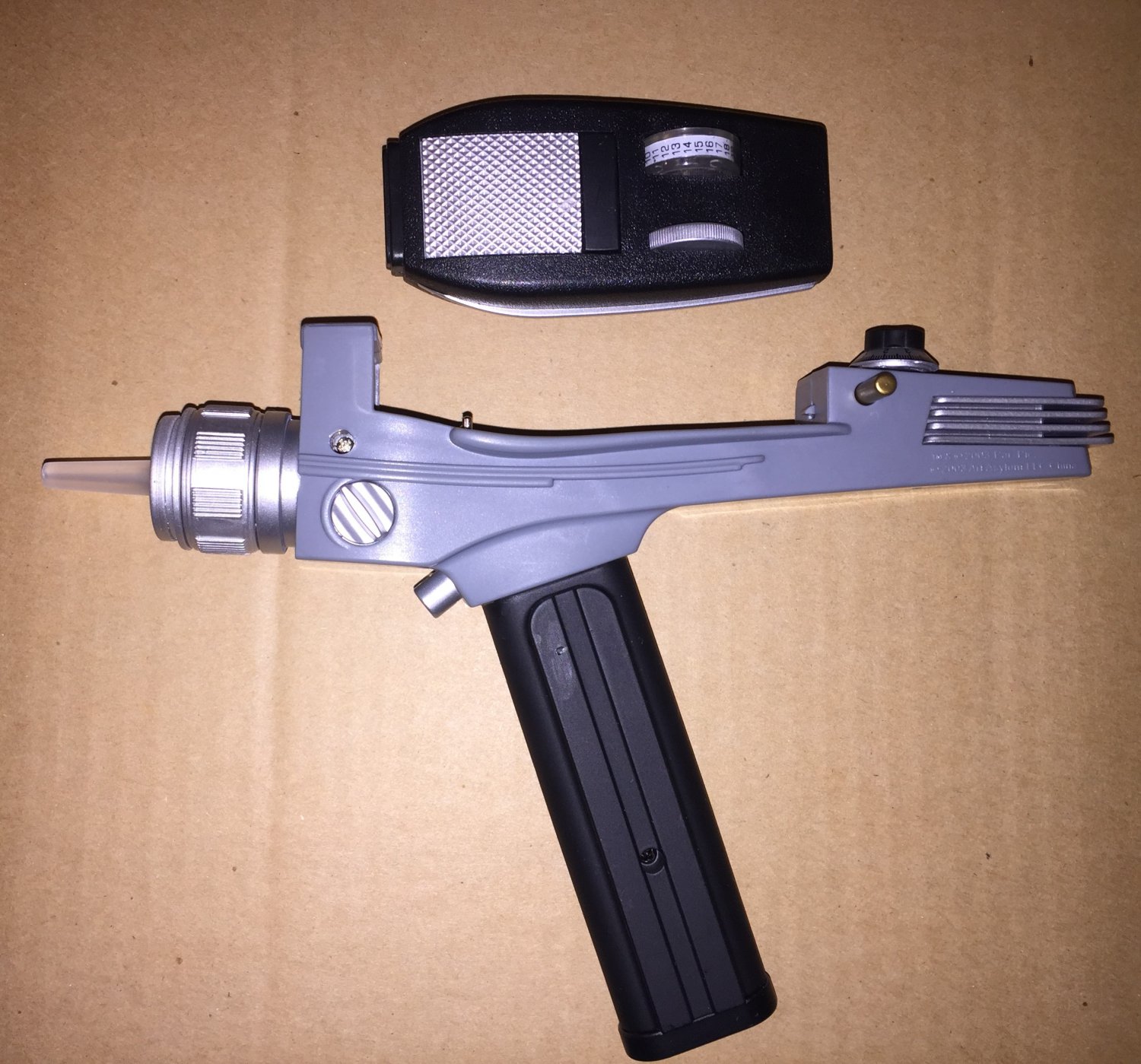 USED ART ASYLUM STAR TREK PHASER WITH P1 & P2 RAW METAL PARTS UPGRADE KIT