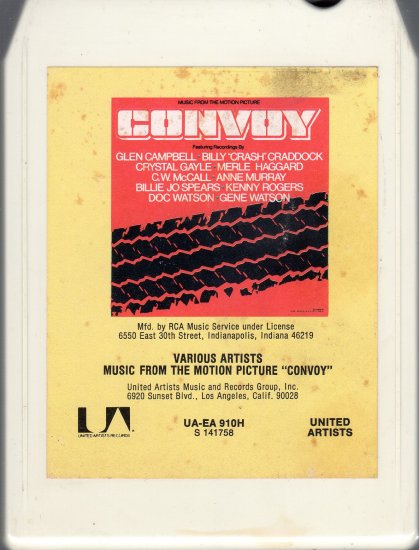 Convoy - Music From The Motion Picture 1978 RCA UA A32 8-TRACK TAPE