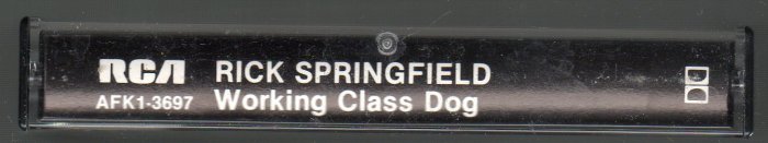 Rick Springfield - Working Class Dog Cassette Tape