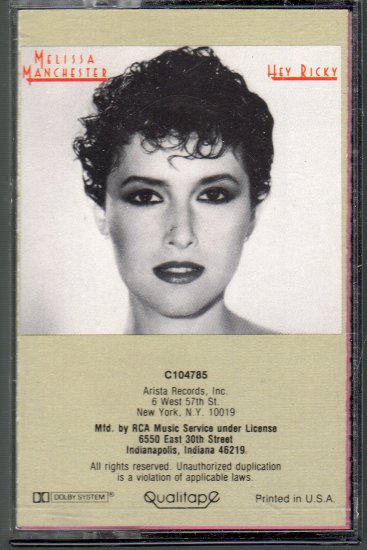 Melissa Manchester - Hey Ricky Cassette Tape