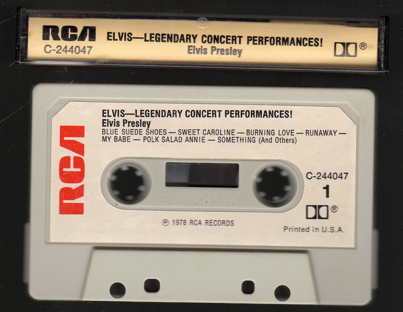 Elvis Presley - Legendary Concert Performances RARE 1978 Cassette Tape
