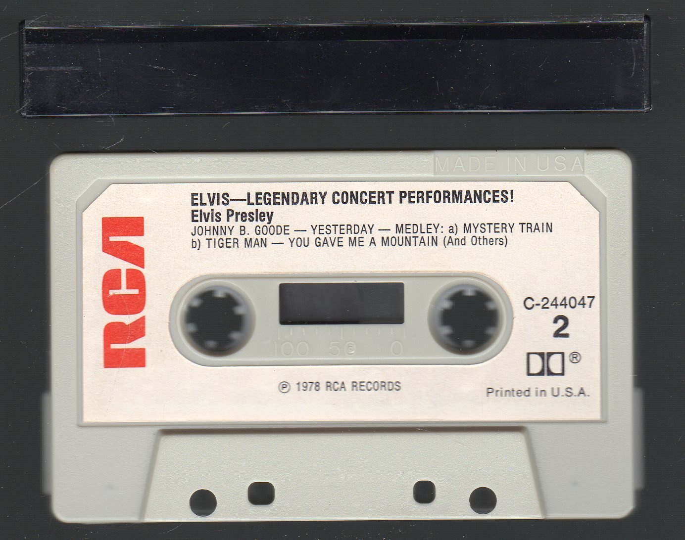 Elvis Presley - Legendary Concert Performances RARE 1978 Cassette Tape