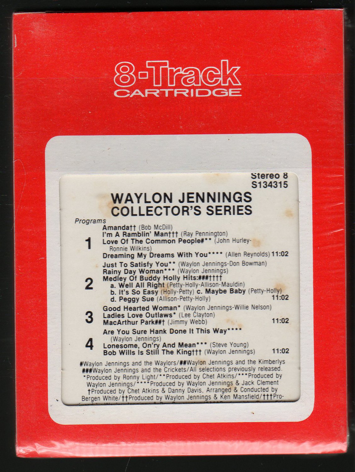 Waylon Jennings - Waylon Jennings Collector's Series 1985 RCA Sealed 8-track tape