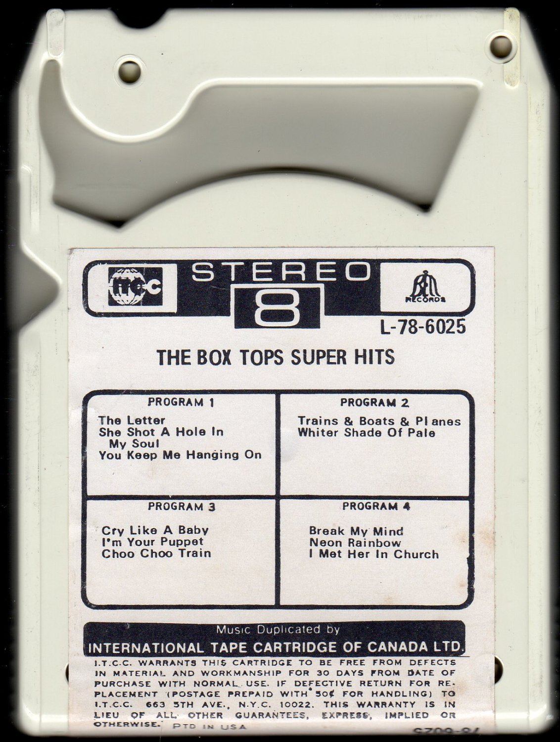The Box Tops - Super Hits 1968 BELL 8-track tape