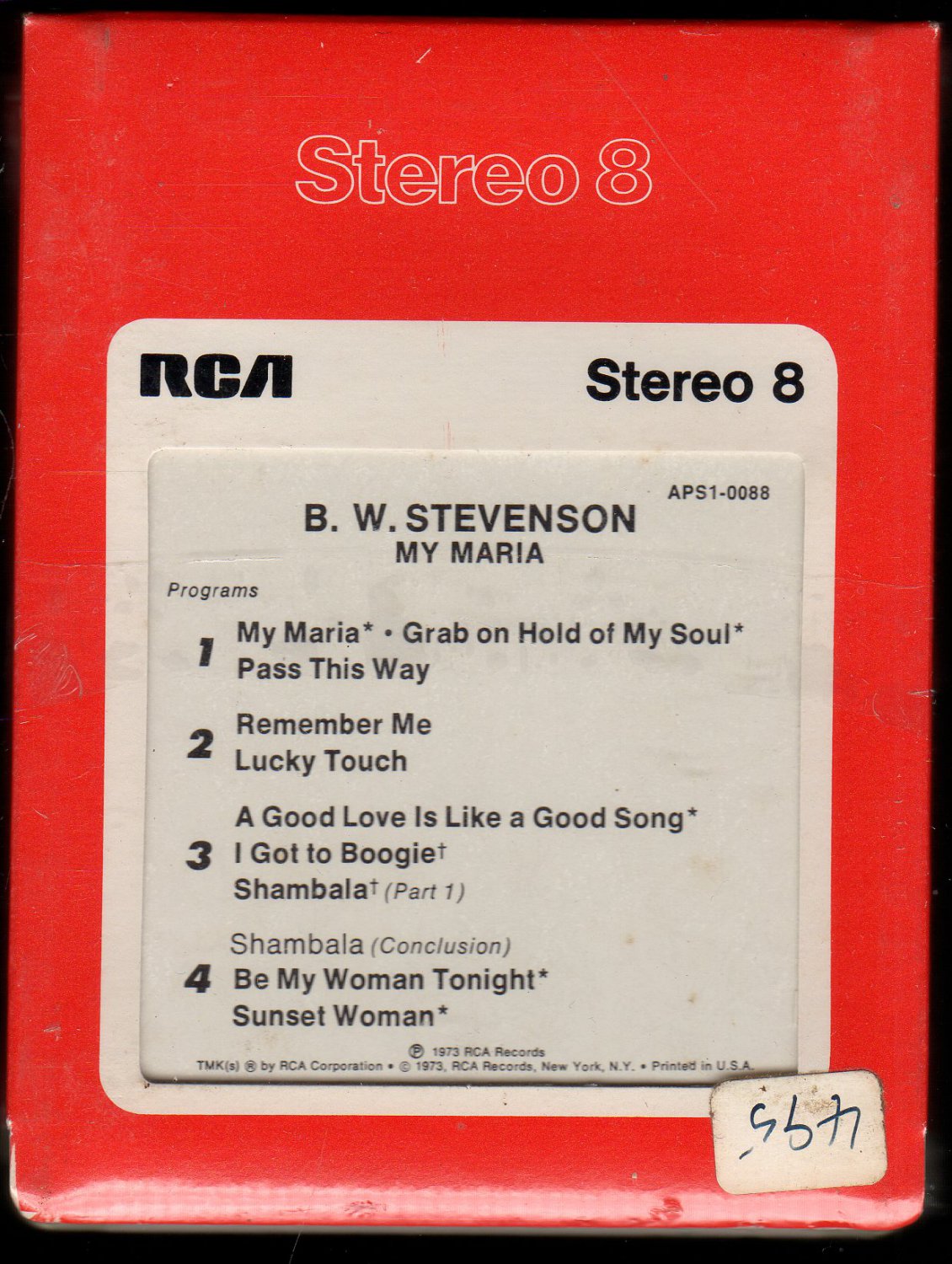 B.W. Stevenson - My Maria 1973 RCA Sealed 8-track tape