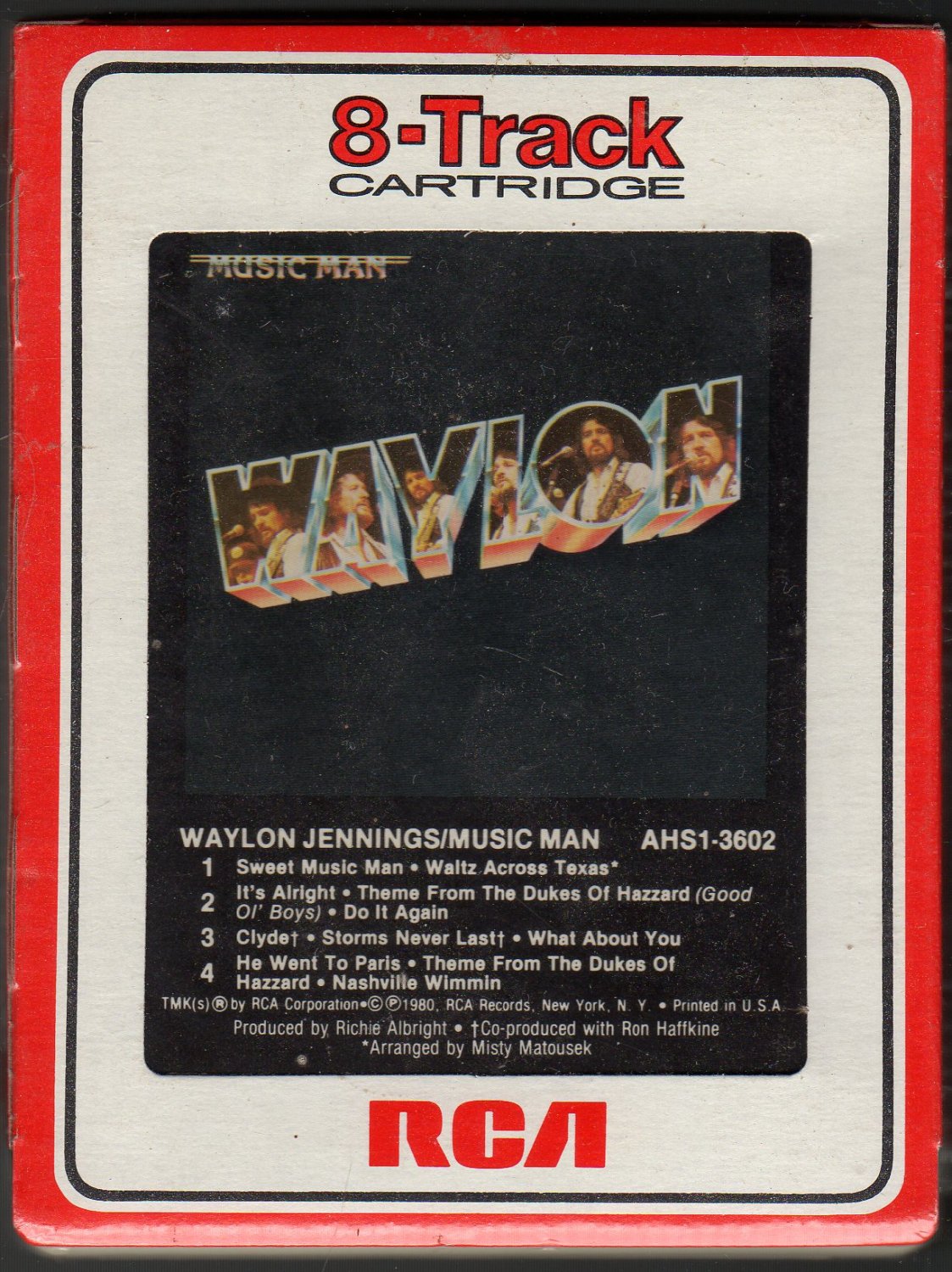 Waylon Jennings - Music Man 1980 RCA Sealed SOLD 8-track tape