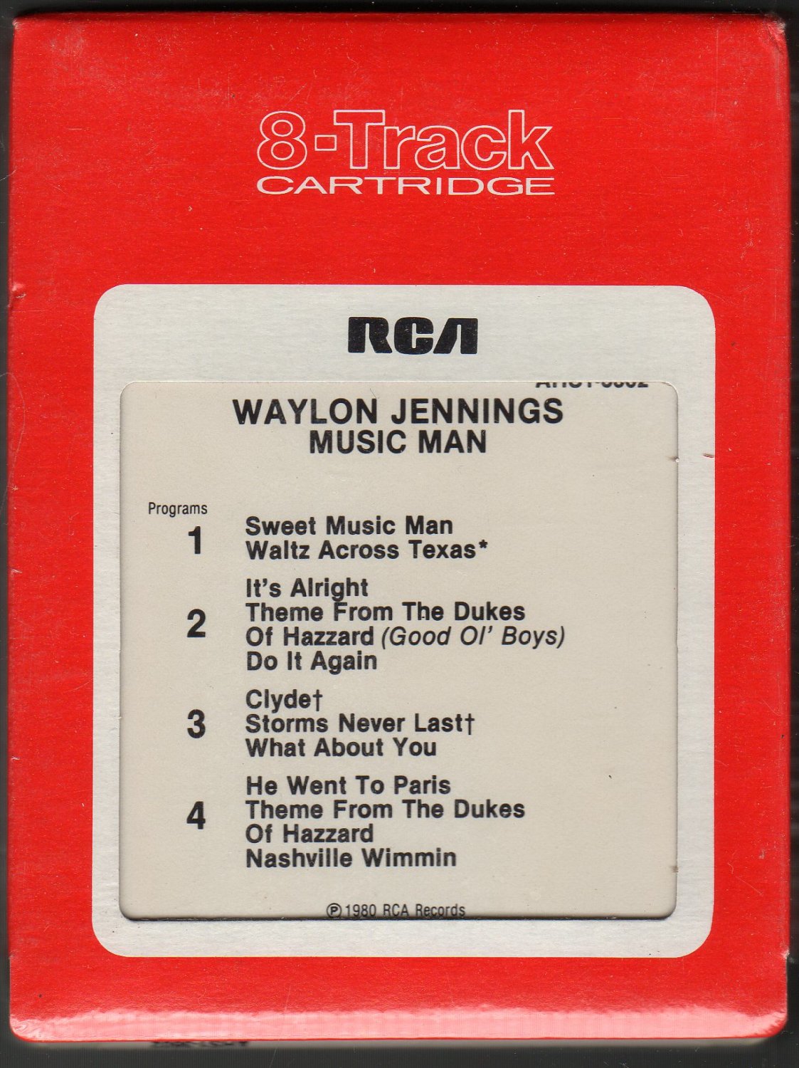Waylon Jennings - Music Man 1980 RCA Sealed SOLD 8-track tape