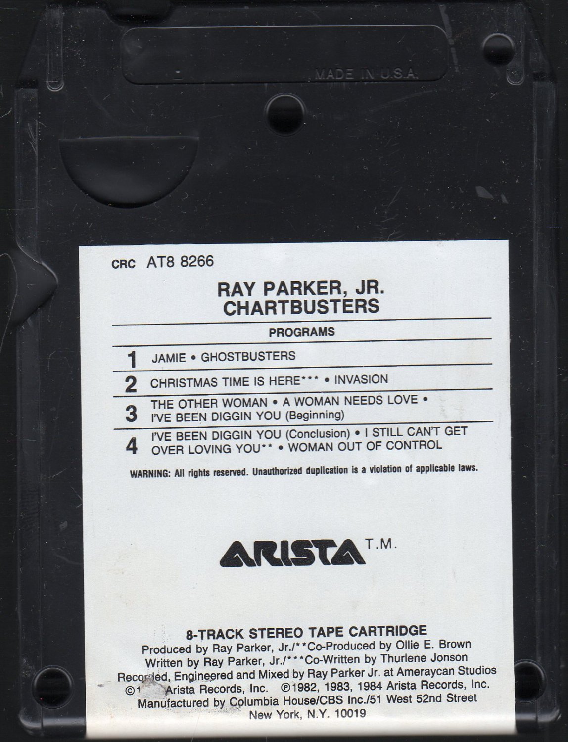 Ray Parker Jr. - Chartbusters 1984 CRC T3 8-track tape