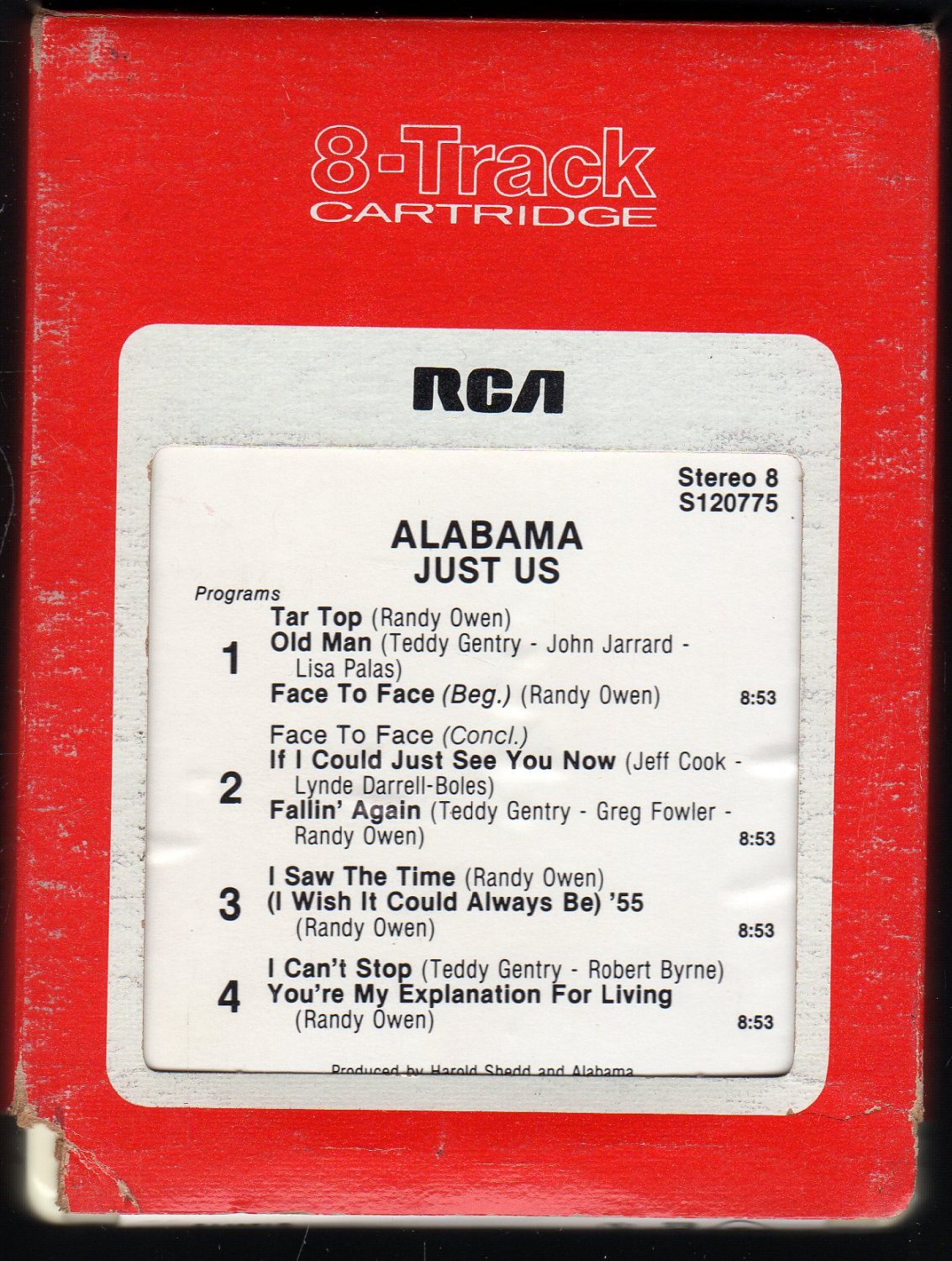 Alabama - Just Us 1987 RCA A49 8-track tape