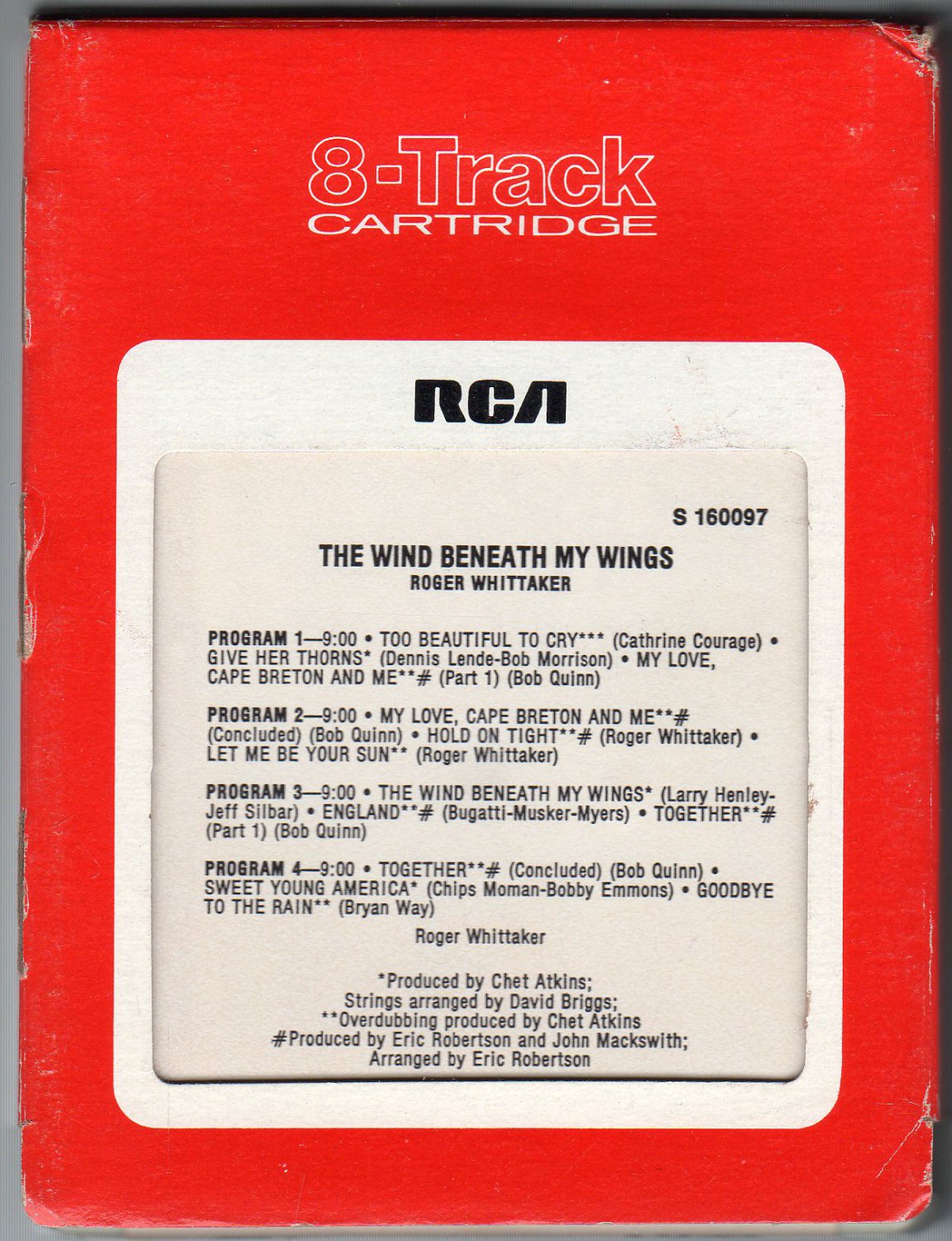 Roger Whittaker - The Wind Beneath My Wings 1982 RCA AC1 8-track tape