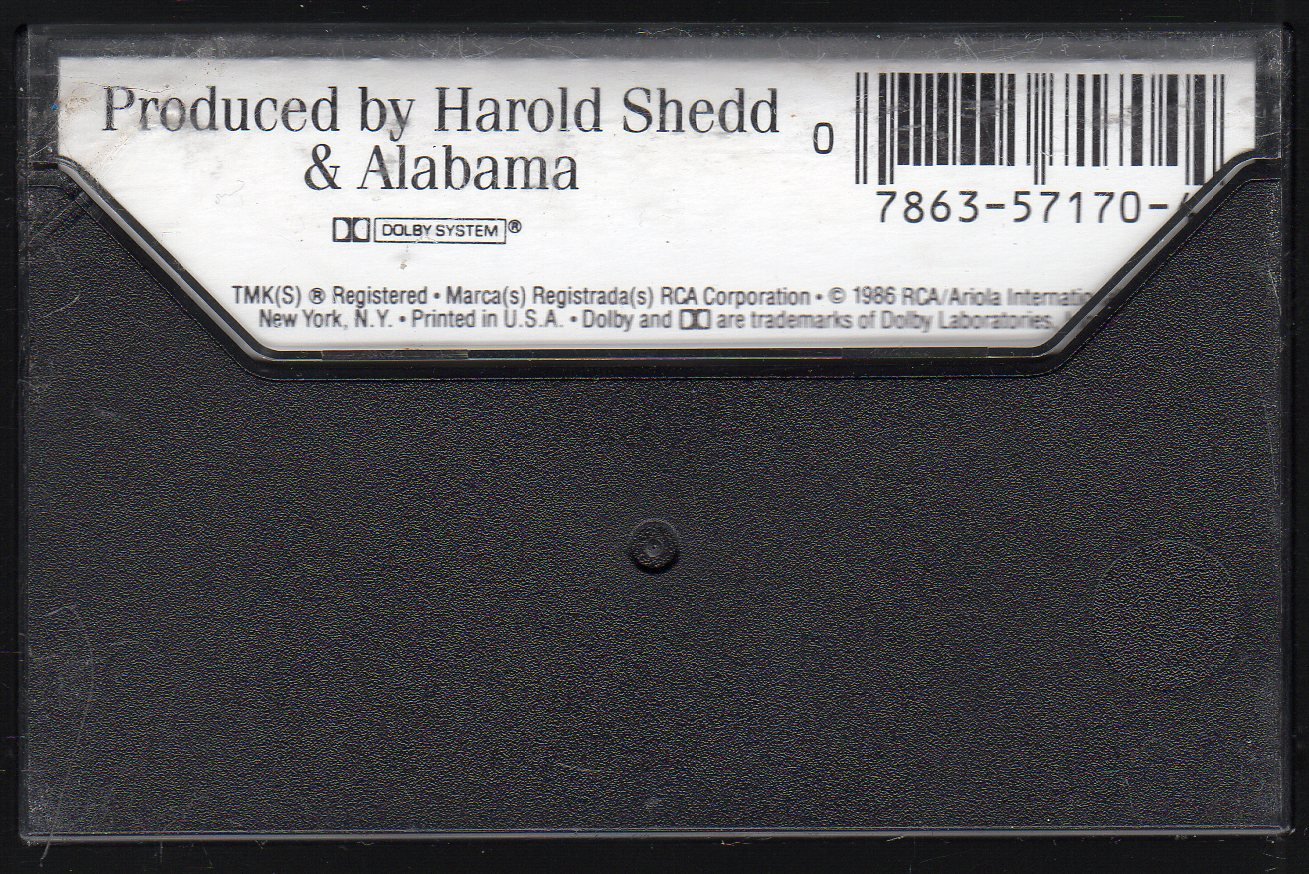 Alabama - Alabama's Greatest Hits 1986 RCA C9 Cassette Tape
