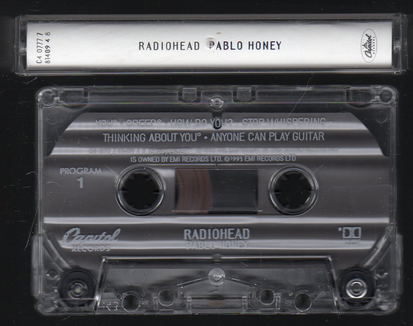 Radiohead - Pablo Honey 1992 Debut CAPITOL C12 Cassette Tape