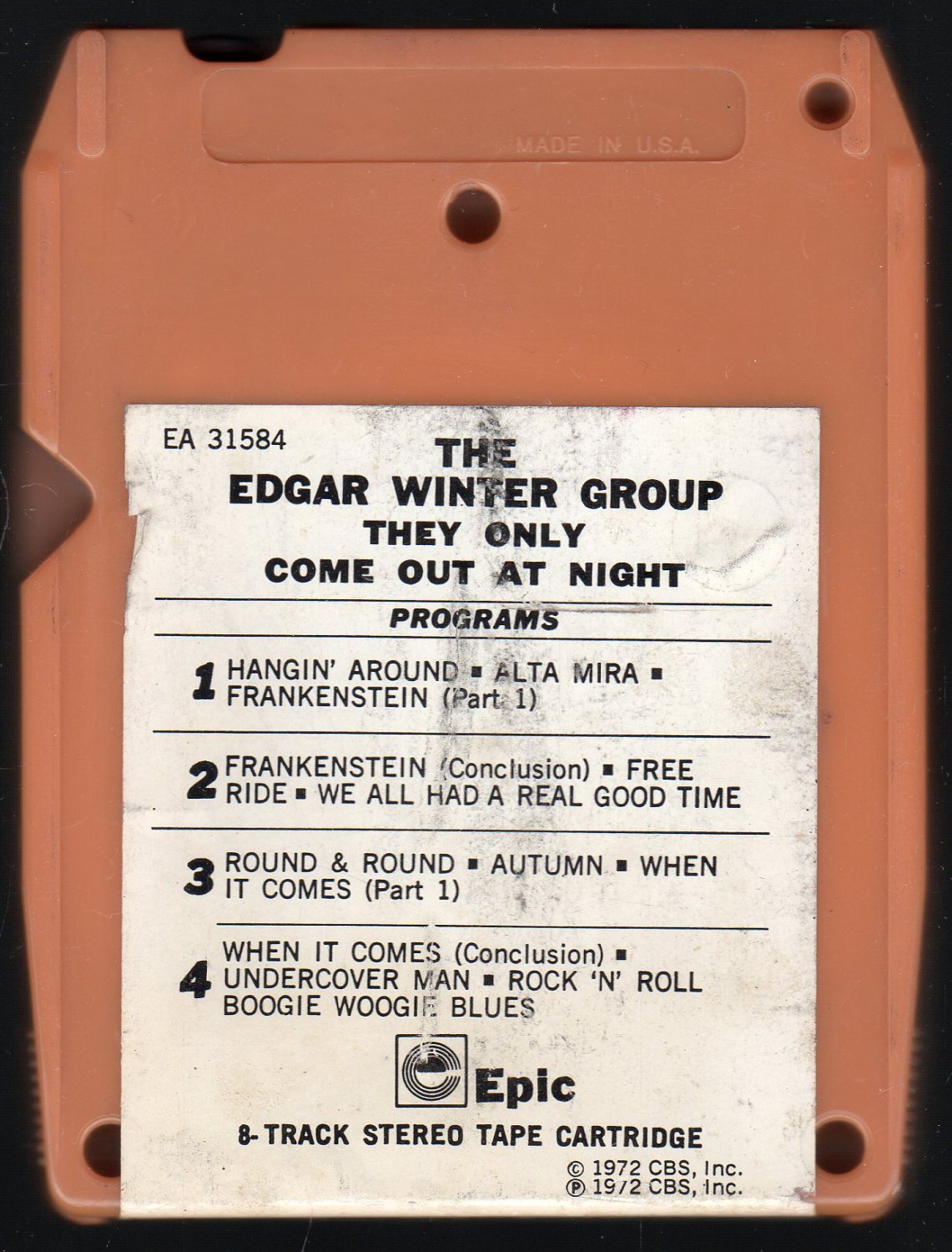 The Edgar Winter Group - They Only Come Out At Night 1972 EPIC A11 8-track tape