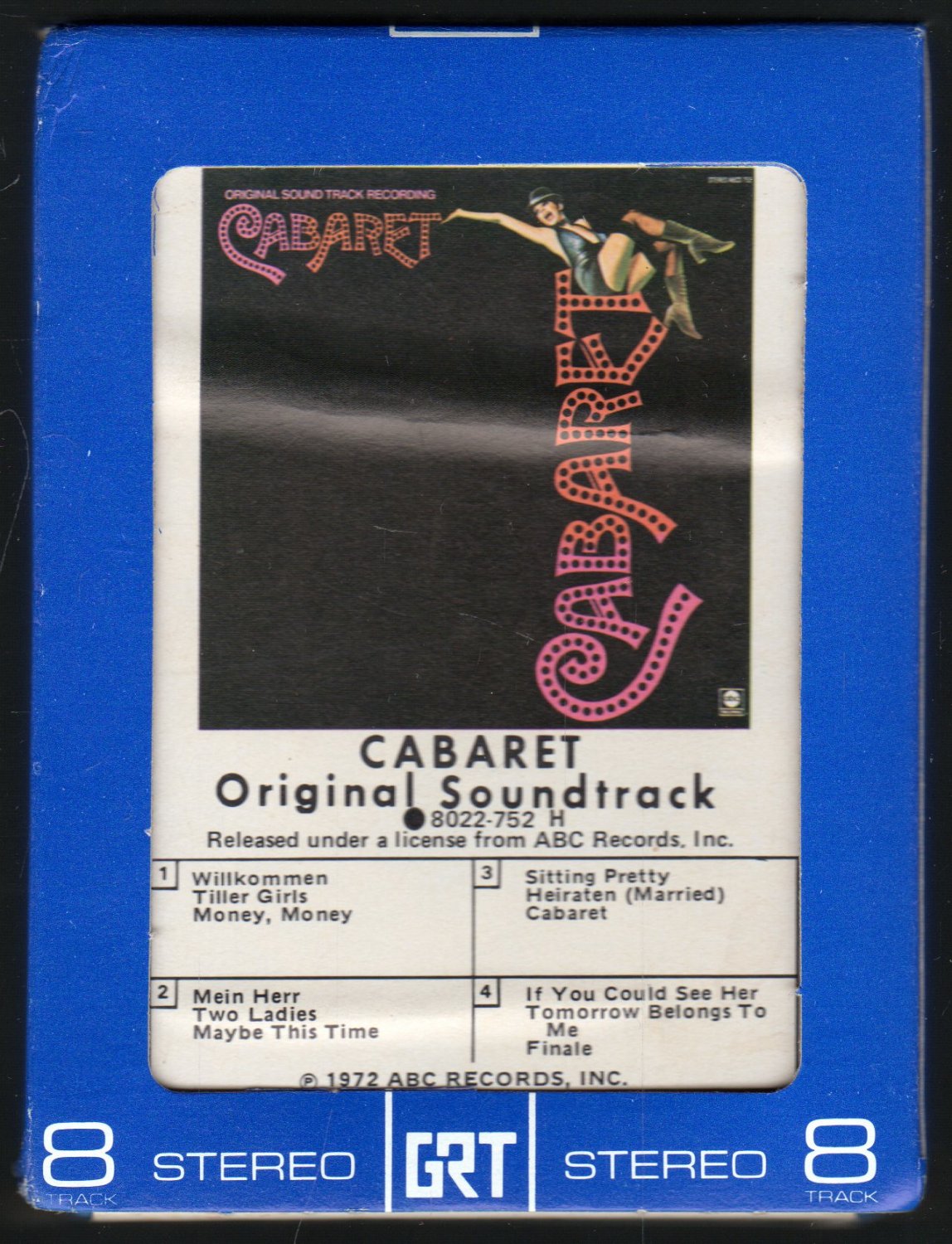 Cabaret - Original Soundtrack Recording 1972 GRT ABC A19C 8-TRACK TAPE