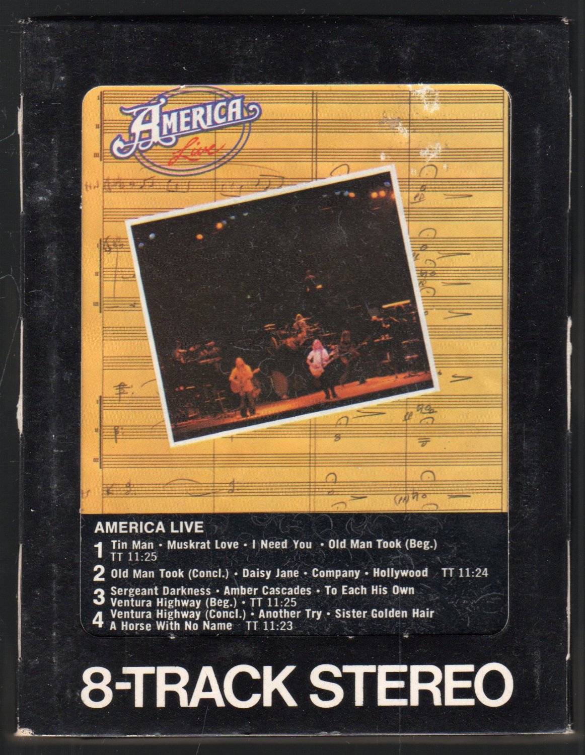 America - America LIVE 1977 WB A21B 8-TRACK TAPE