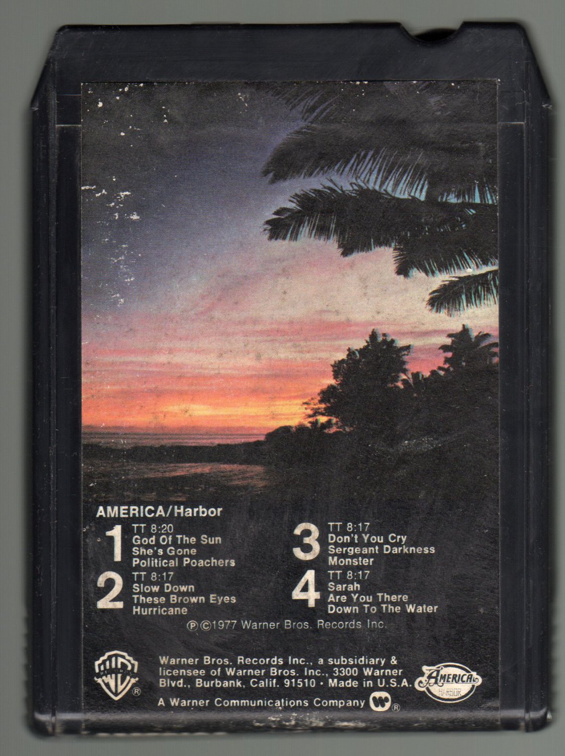 America - Harbor 1977 WB C/O A29B 8-TRACK TAPE