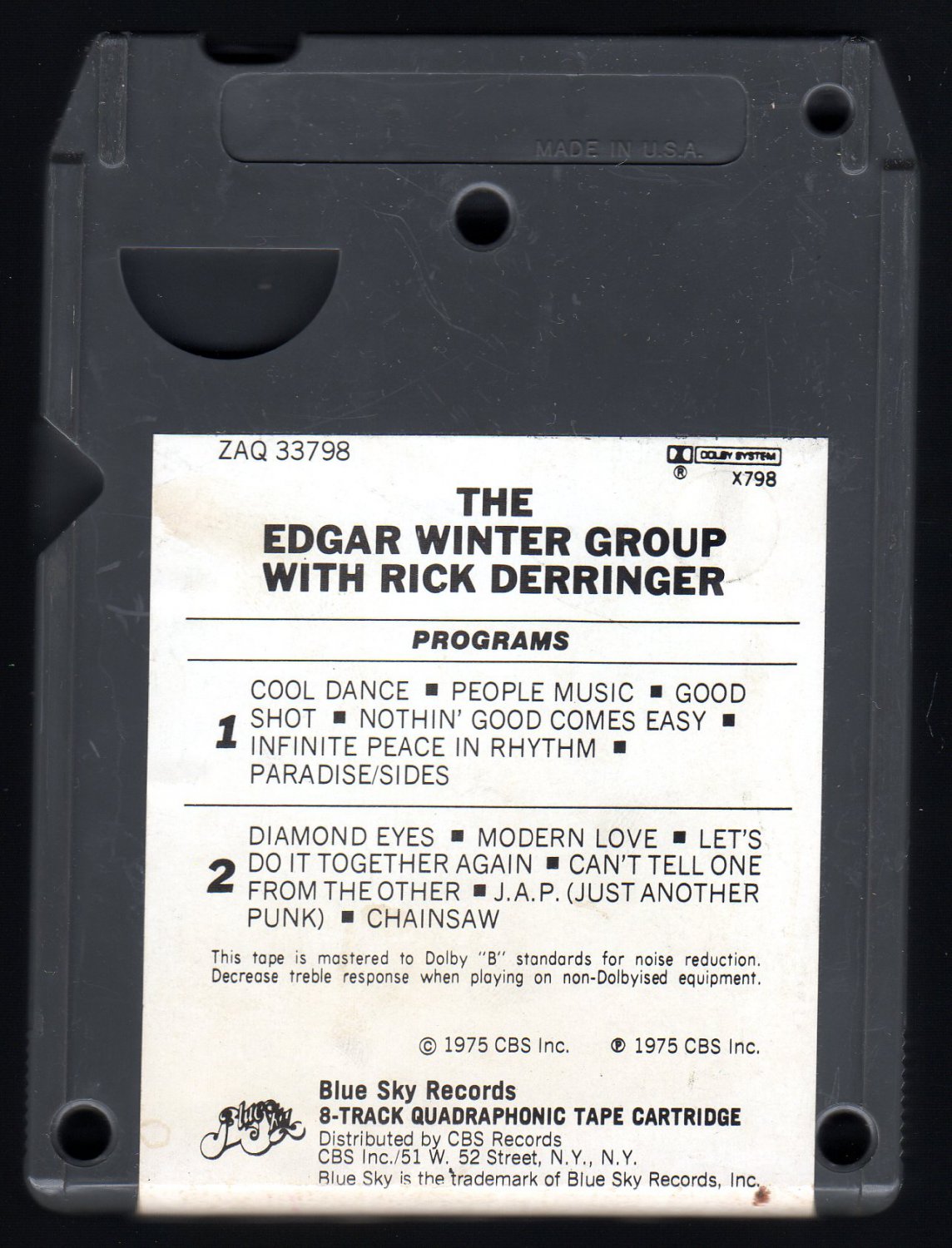 Edgar Winter Group - With Rick Derringer 1975 EPIC Quadraphonic A23 8 ...