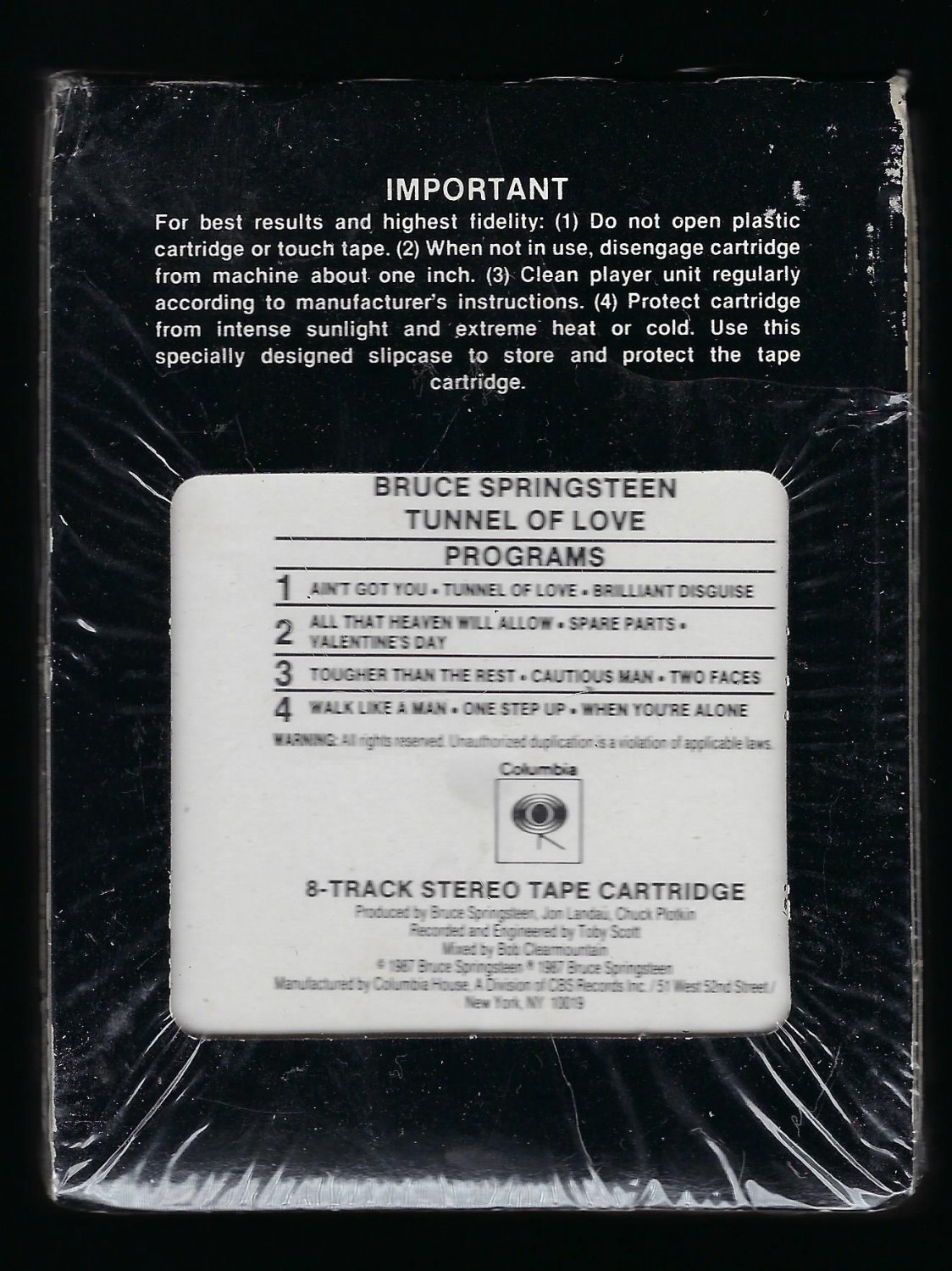 Bruce Springsteen - Tunnel Of Love 1987 CRC Sealed AC1 8-TRACK TAPE