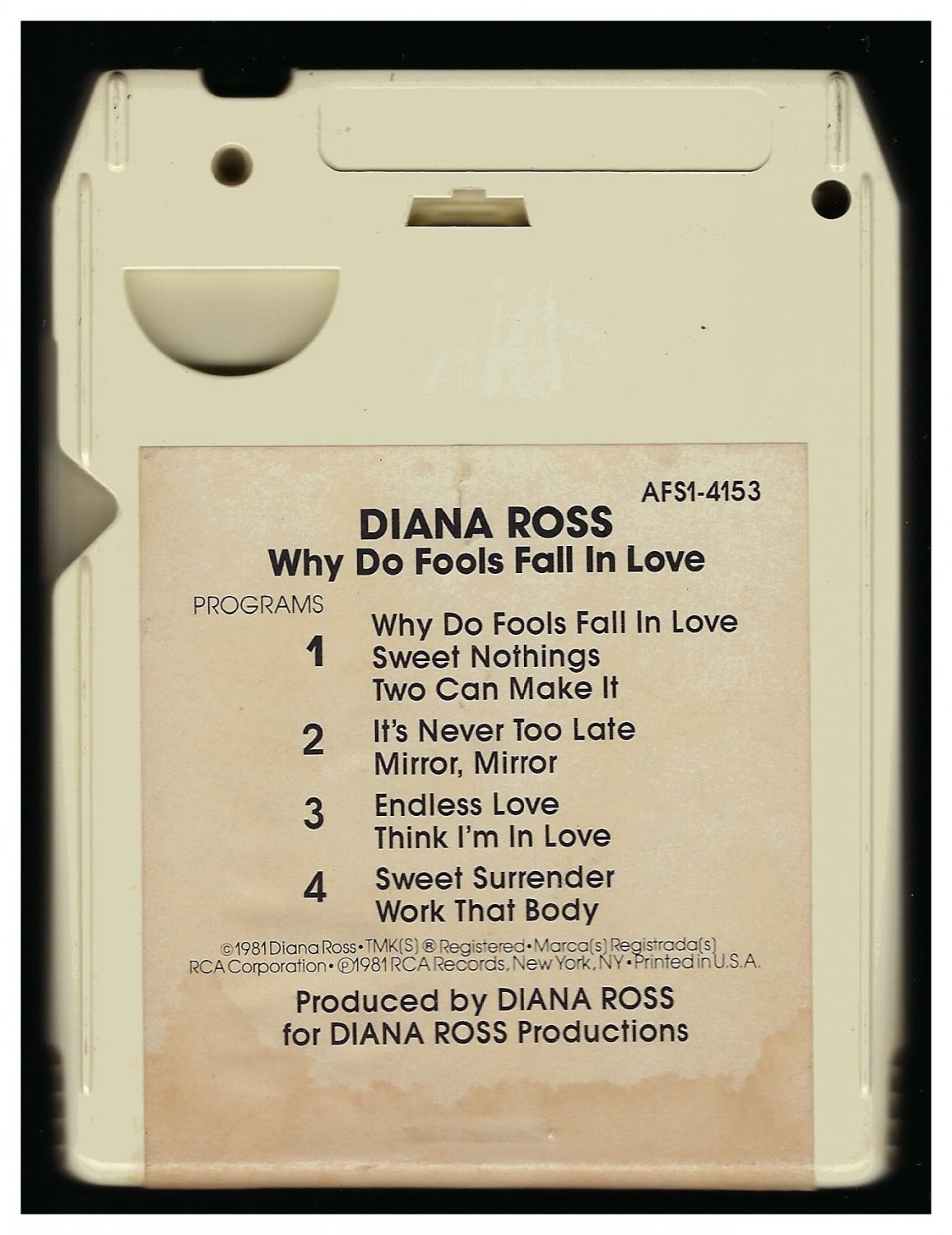 Diana Ross - Why Do Fools Fall In Love 1981 RCA A20 8-TRACK TAPE
