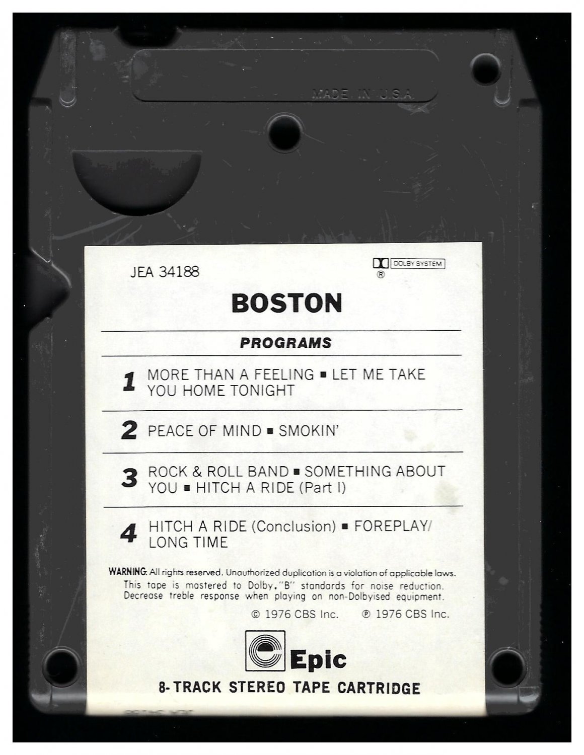 Boston - Boston 1976 Debut EPIC AC3 8-TRACK TAPE
