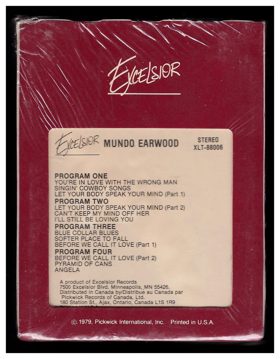 Mundo Earwood - Mundo Earwood 1981 EXCELSIOR CNDN Sealed A10 8-TRACK TAPE