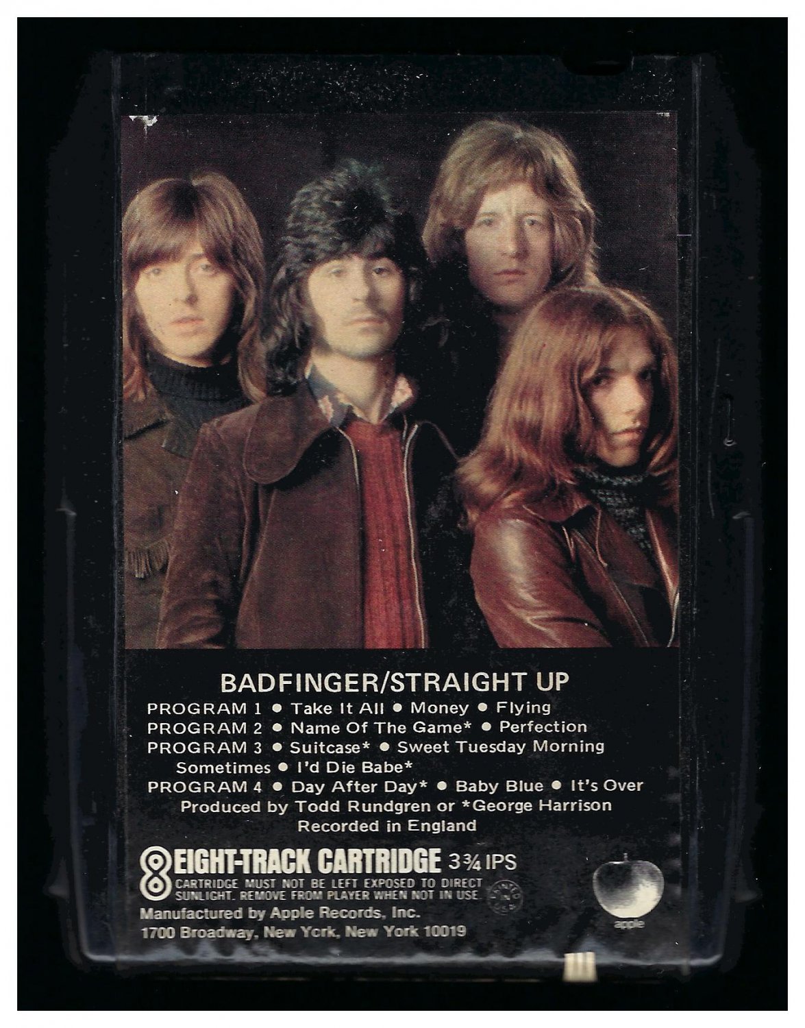 Badfinger - Straight Up 1970 APPLE A10 8-TRACK TAPE