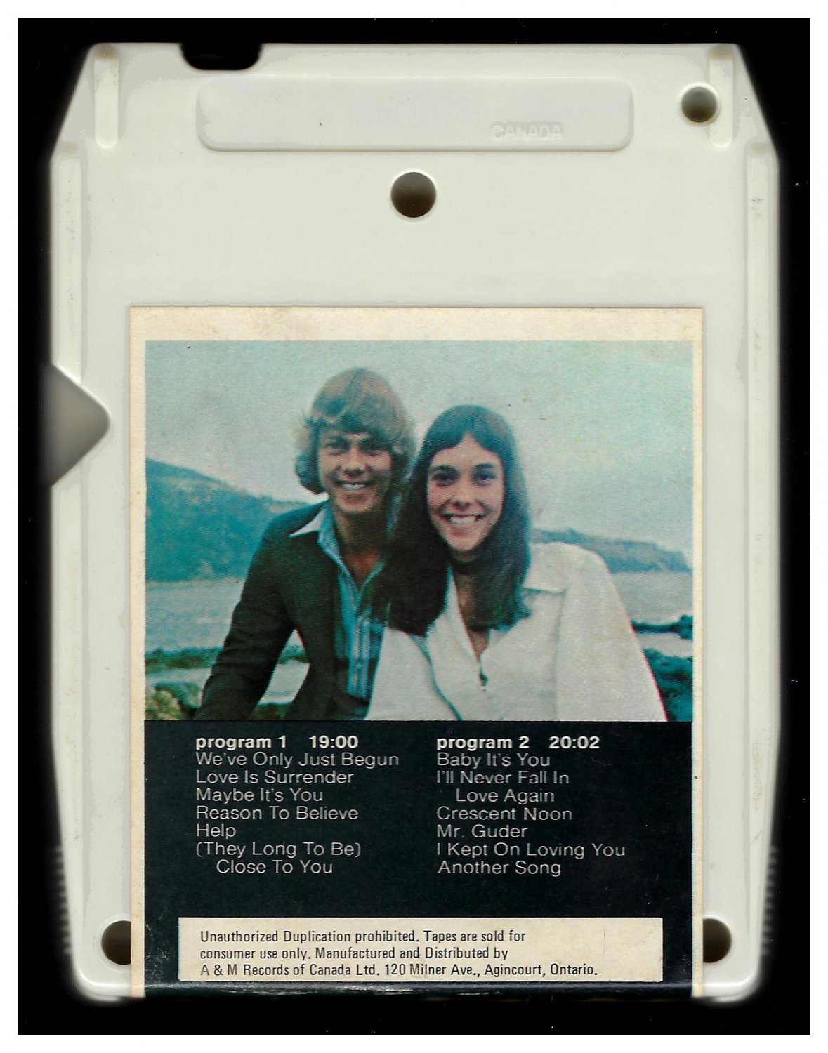 The Carpenters - Close To You 1970 A&M Quadraphonic A39 8-TRACK TAPE