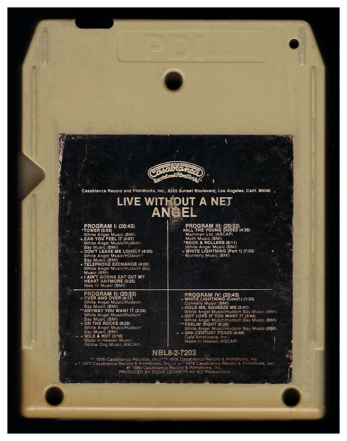 Angel - Live Without A Net 1980 CASABLANCA A53 8-TRACK TAPE
