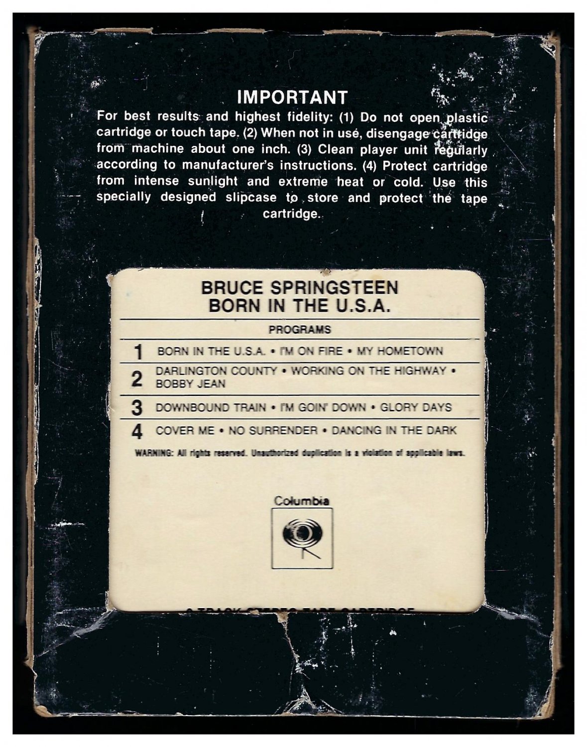 Bruce Springsteen - Born In The U.S.A. 1984 CRC A17 8-TRACK TAPE